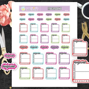 Printable Stickers Migraine Stickers Migraine Trackers Printable ...