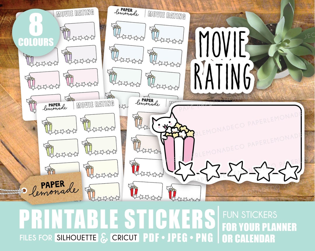 Movie Rating Printable Stickers PR_478 - Etsy