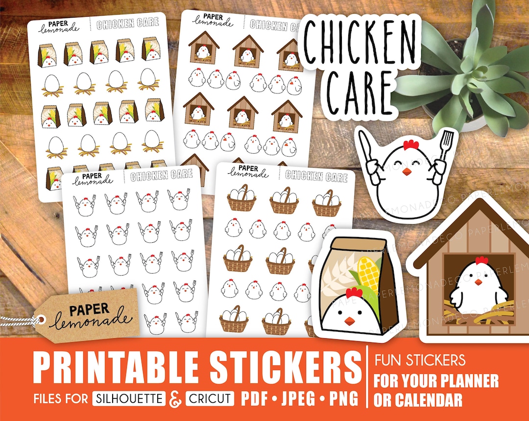 Chicken Care PRINTABLE Stickers for Your Planner Reminders to Collect ...