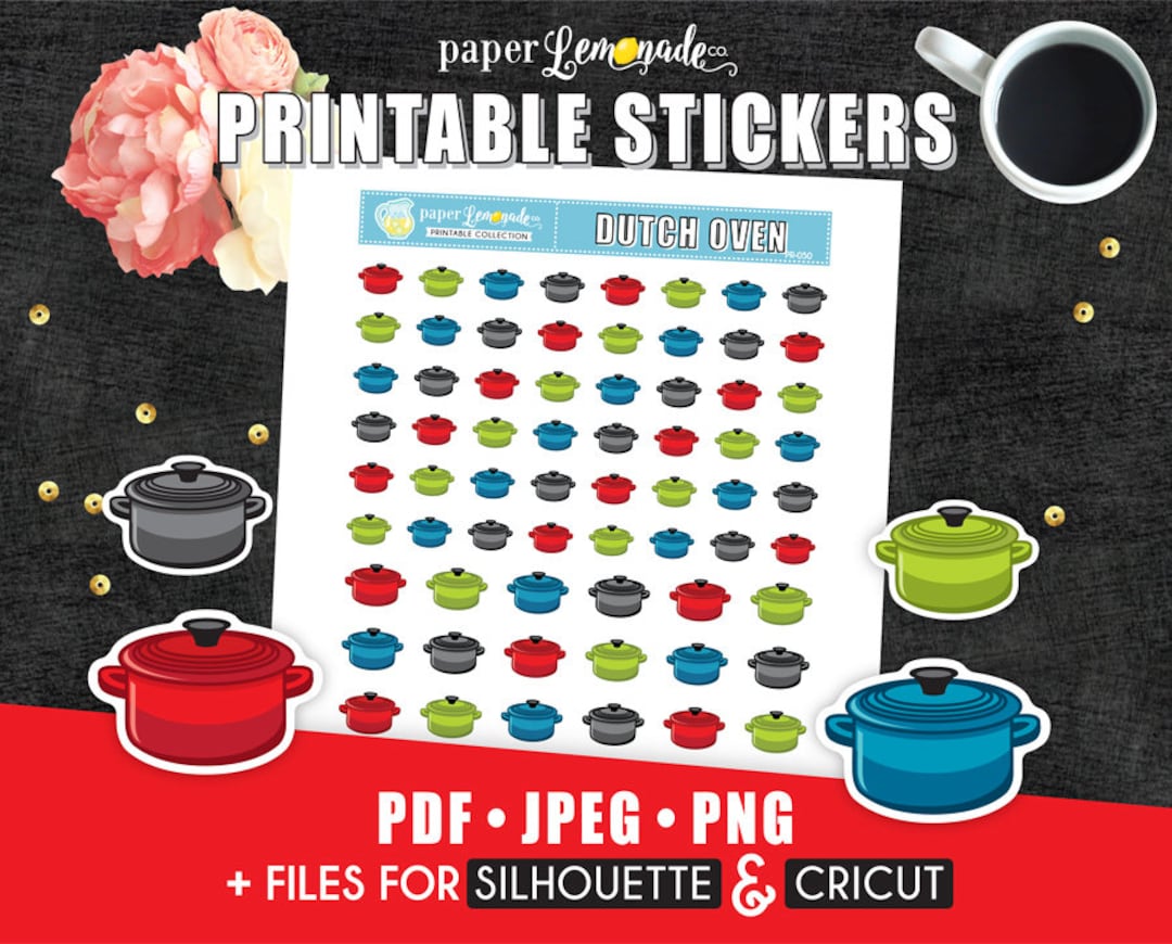 Printable Stickers Dutch Oven Stickers Meal Planning Printable Stickers ...