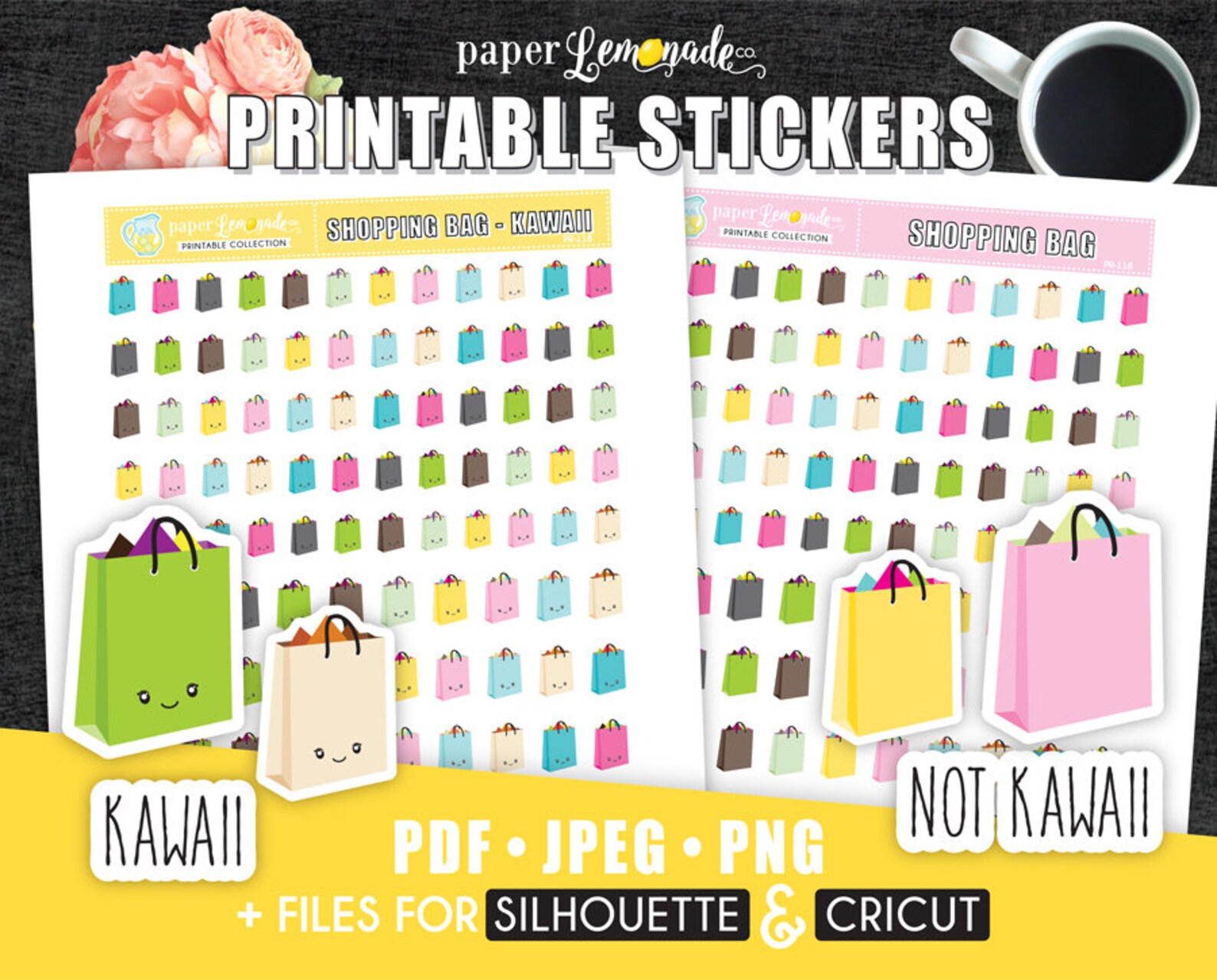 Printable Stickers Shopping Bag Stickers Shopping Trip - Etsy
