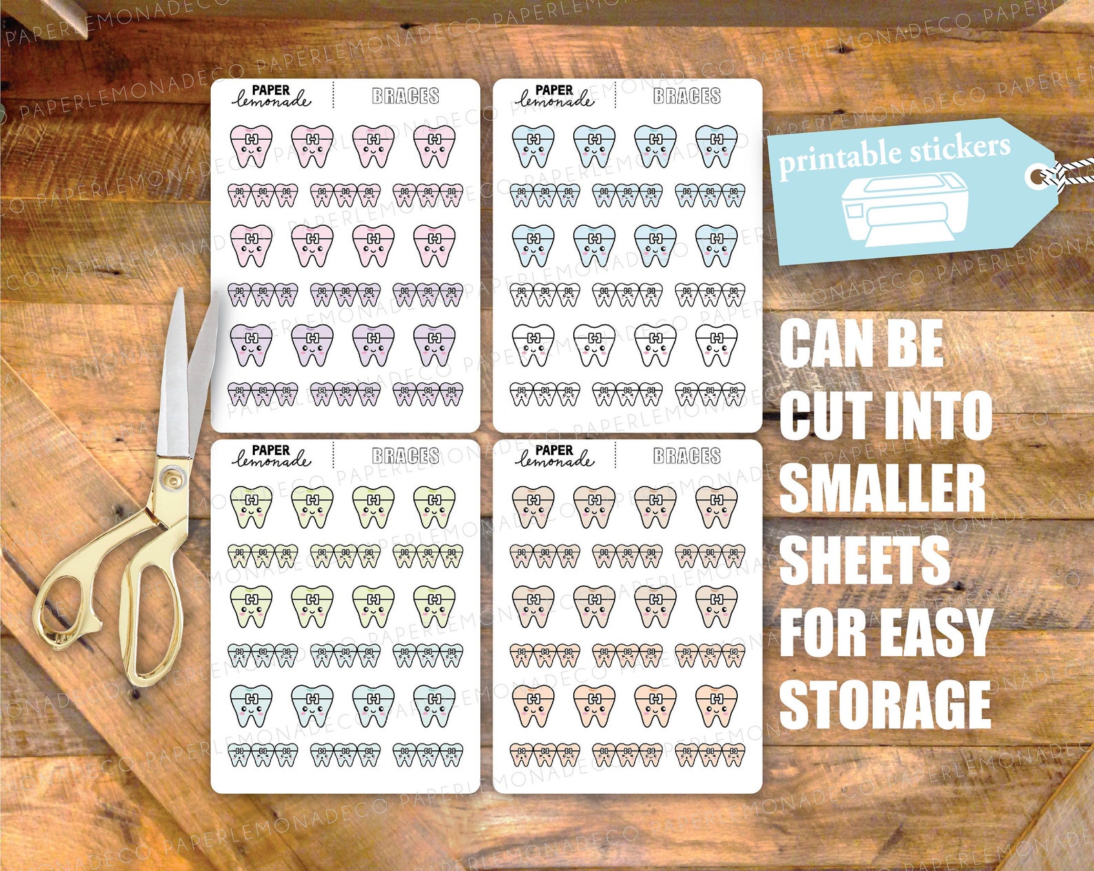 Printable Brace Stickers Orthodontics Appointment Reminders - Etsy