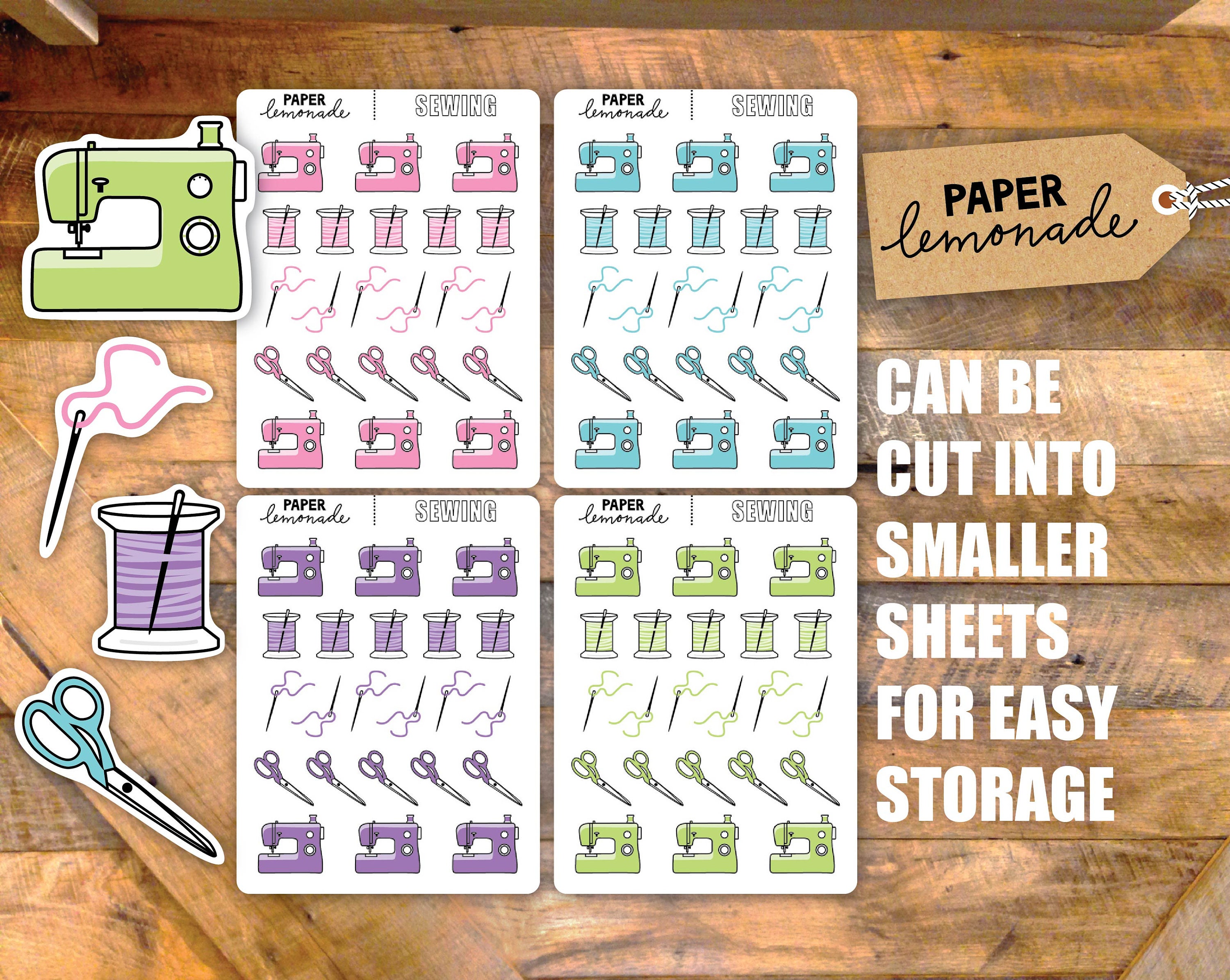 Printable Sewing Stickers for Your Planner Sewing Machine - Etsy Canada