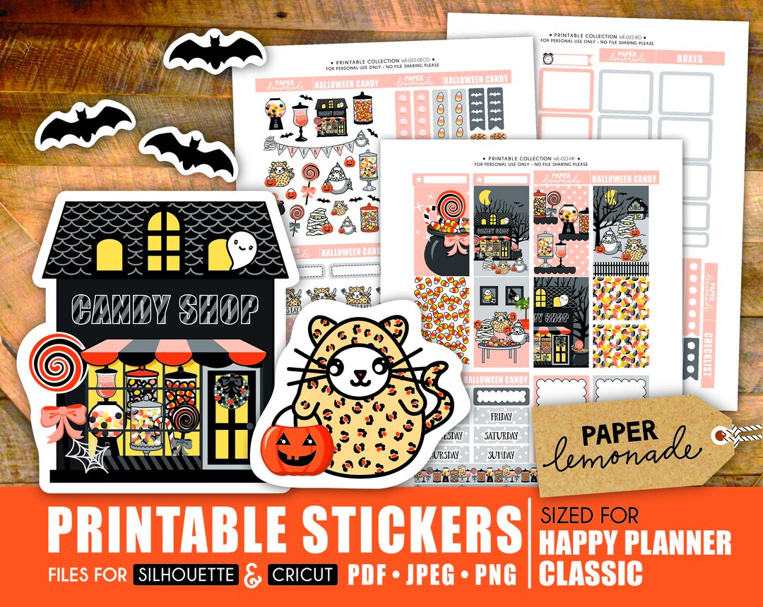 Printable for Happy Planner Classic Halloween Weekly Kit Candy Shop ...