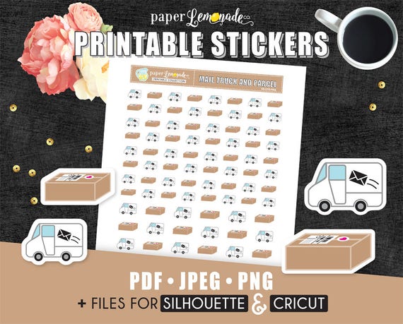 Printable Stickers Mail Sticker Package Printable Sticker Mail | Etsy
