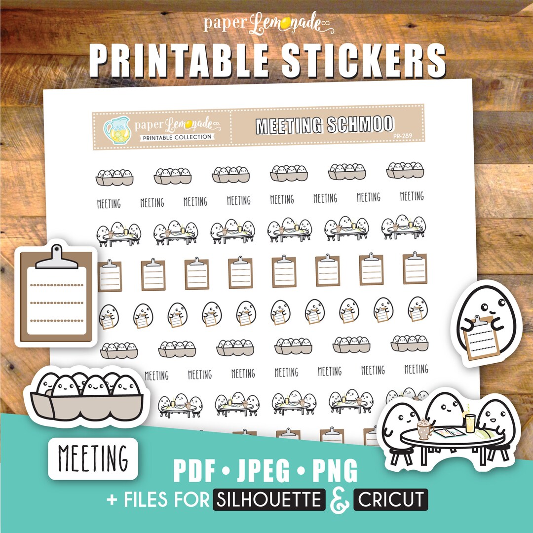 Meeting Printable Planner Stickers Office Reunion - Etsy