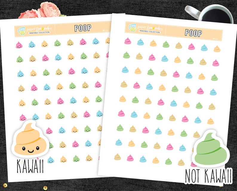Printable Stickers POOP Stickers Pastel Poop Constipation | Etsy