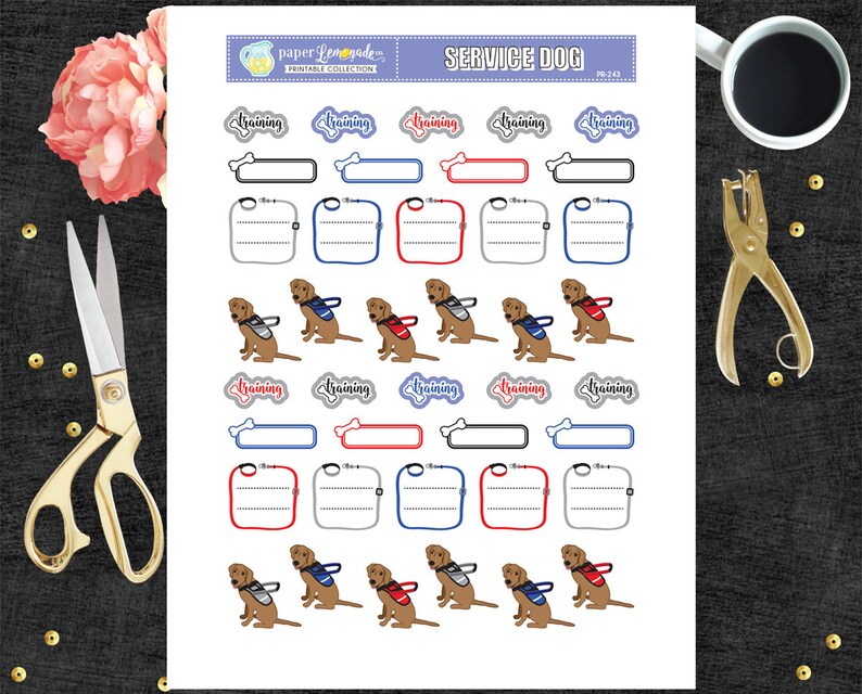 Service Dog Printable Stickers for Your Planner Travellers | Etsy