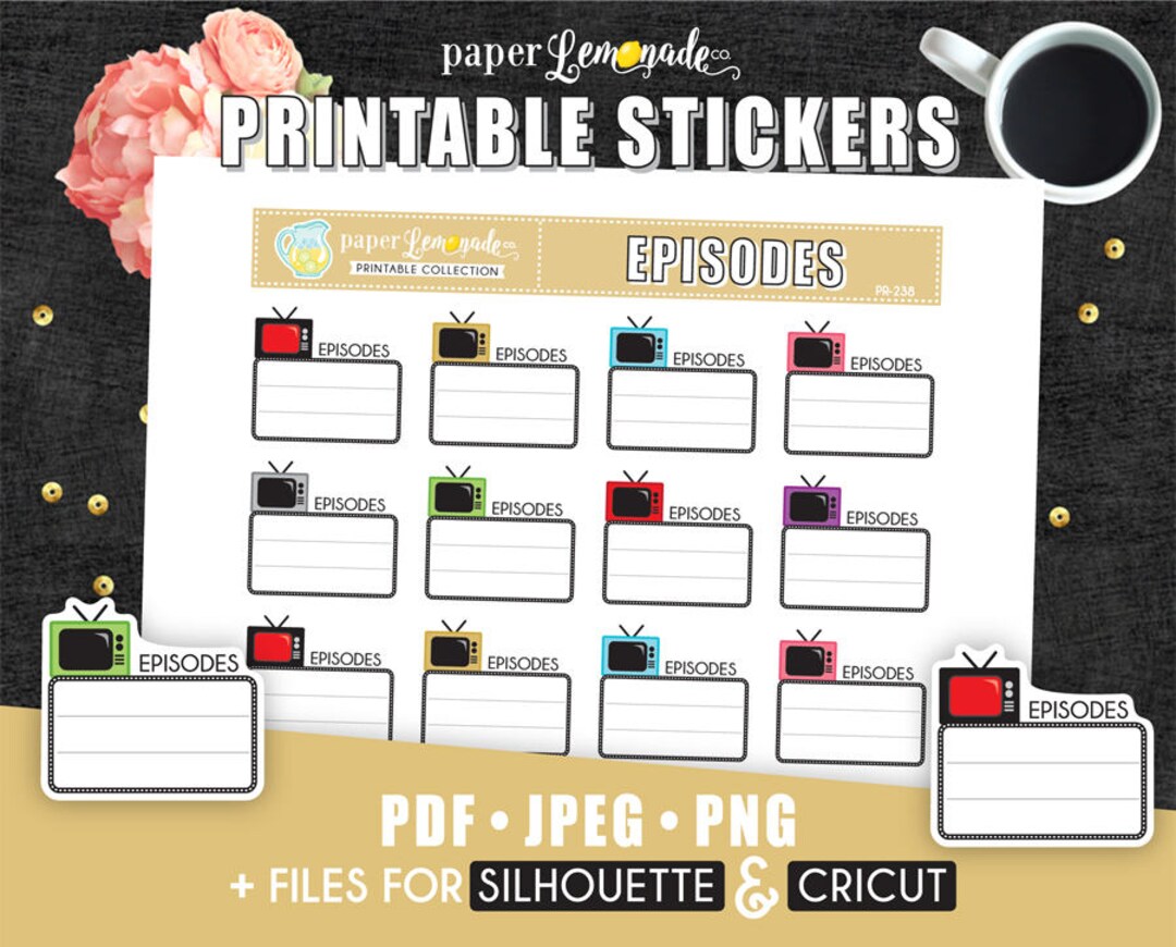 Printable Stickers Episodes TV Show Stickers Watching Television Show ...
