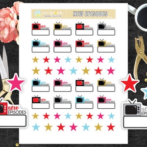 Printable Stickers New Episodes TV Show Stickers Watching Television ...