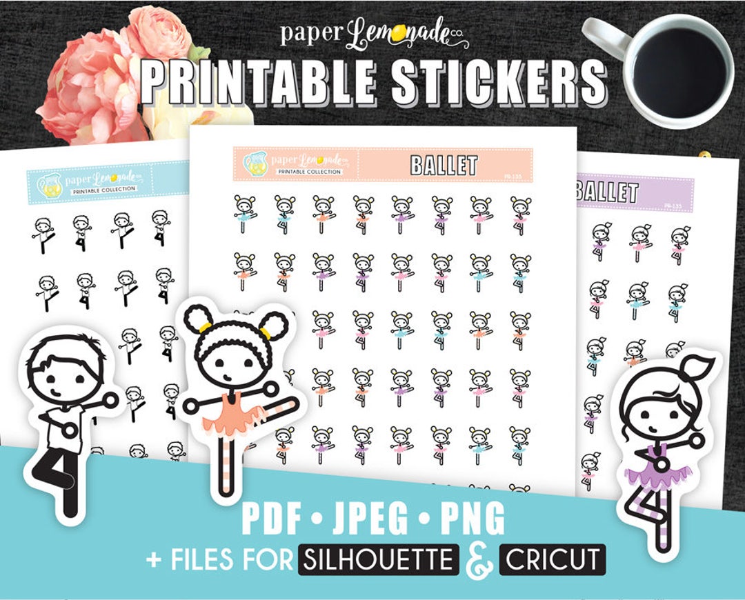 Printable Stickers Ballet Dancer Stickers Ballet Boy Stickers Printable ...