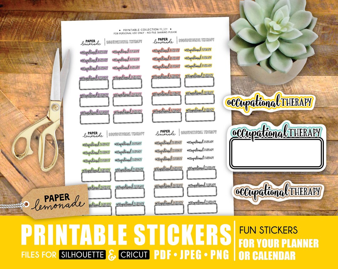 Occupational Therapy Printable Planner Stickers Therapist Appointment ...