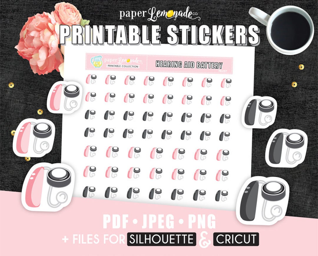 Printable Stickers Hearing Aid Battery Reminder Sticker Hearing Aid ...