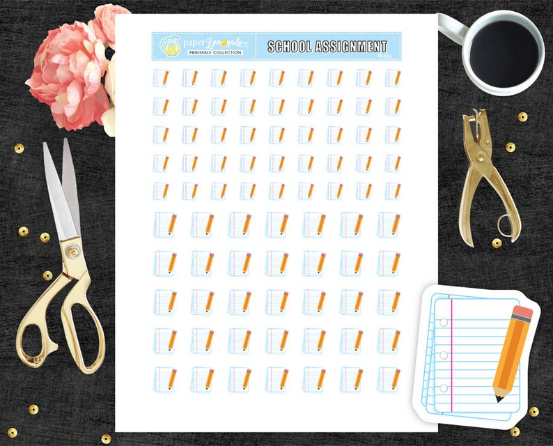 Printable Stickers School Assignment Stickers Homework - Etsy