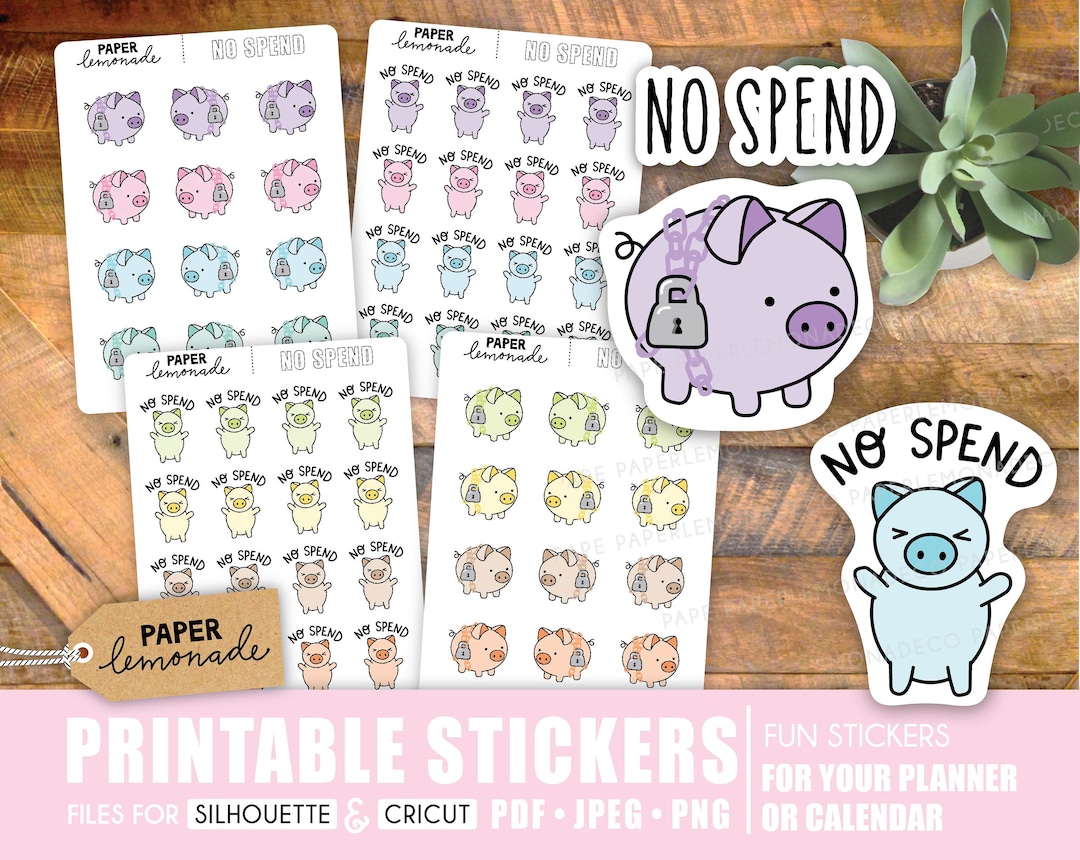 No Spend Printable Stickers - Etsy