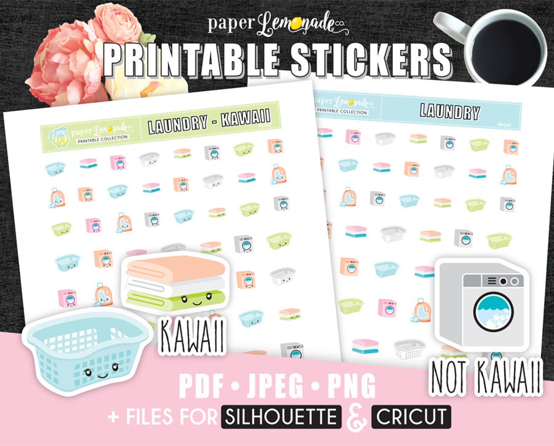 Printable Stickers Laundry Stickers Folded Sheets Washing Machine ...