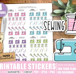 Printable Sewing Stickers for Your Planner Sewing Machine Thread and ...