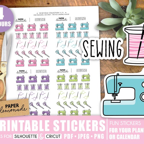 Printable Sewing Stickers for Your Planner Sewing Machine - Etsy Canada