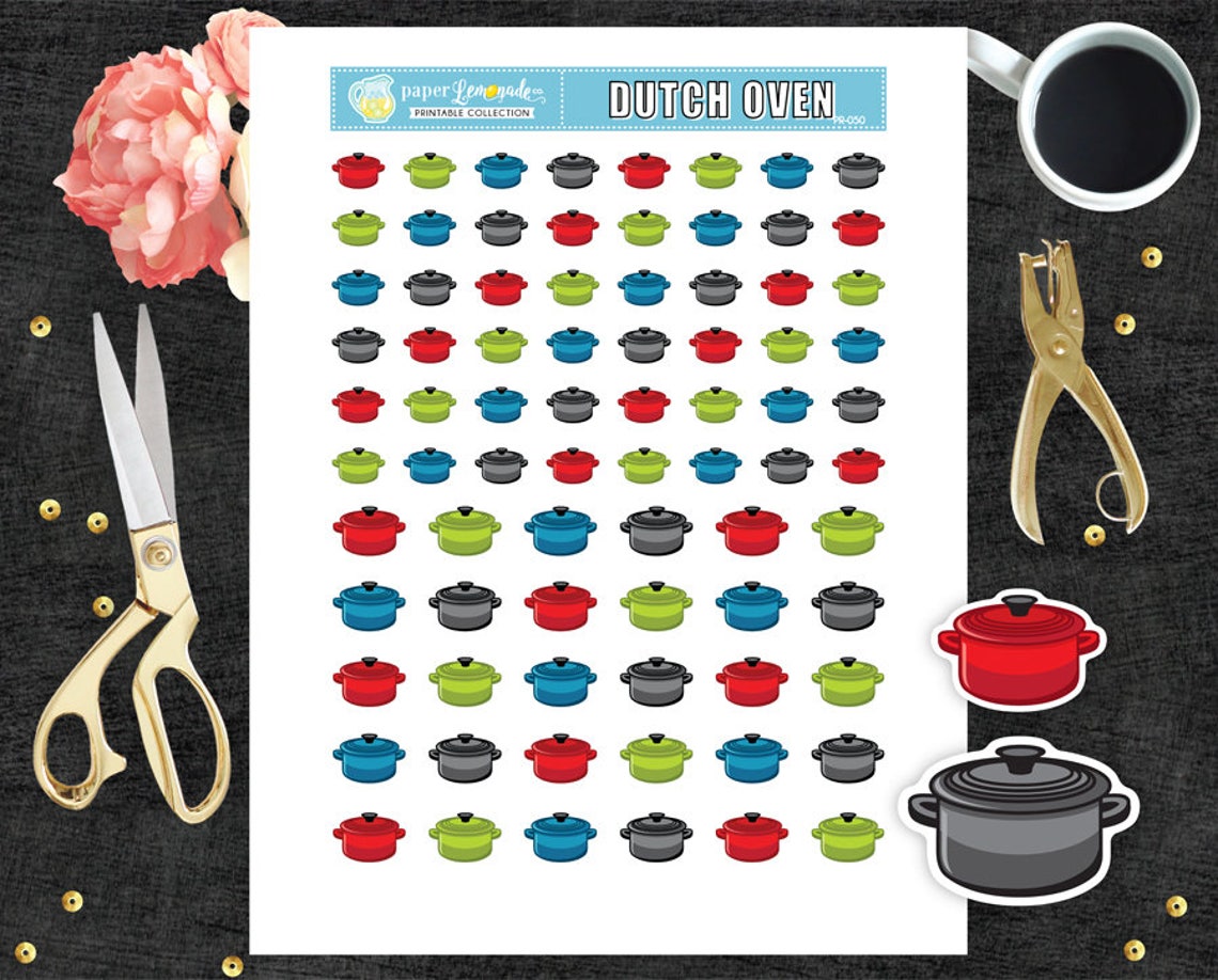 Printable Stickers Dutch Oven Stickers Meal Planning printable | Etsy