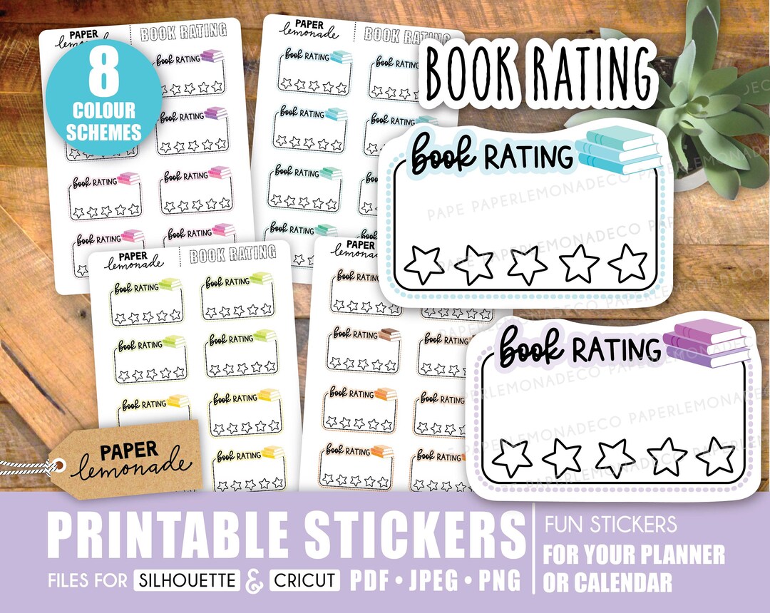 Book Rating Printable Stickers PR_475 - Etsy