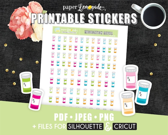 Prescription Refill Reminder Medication Pill Printable Planner | Etsy