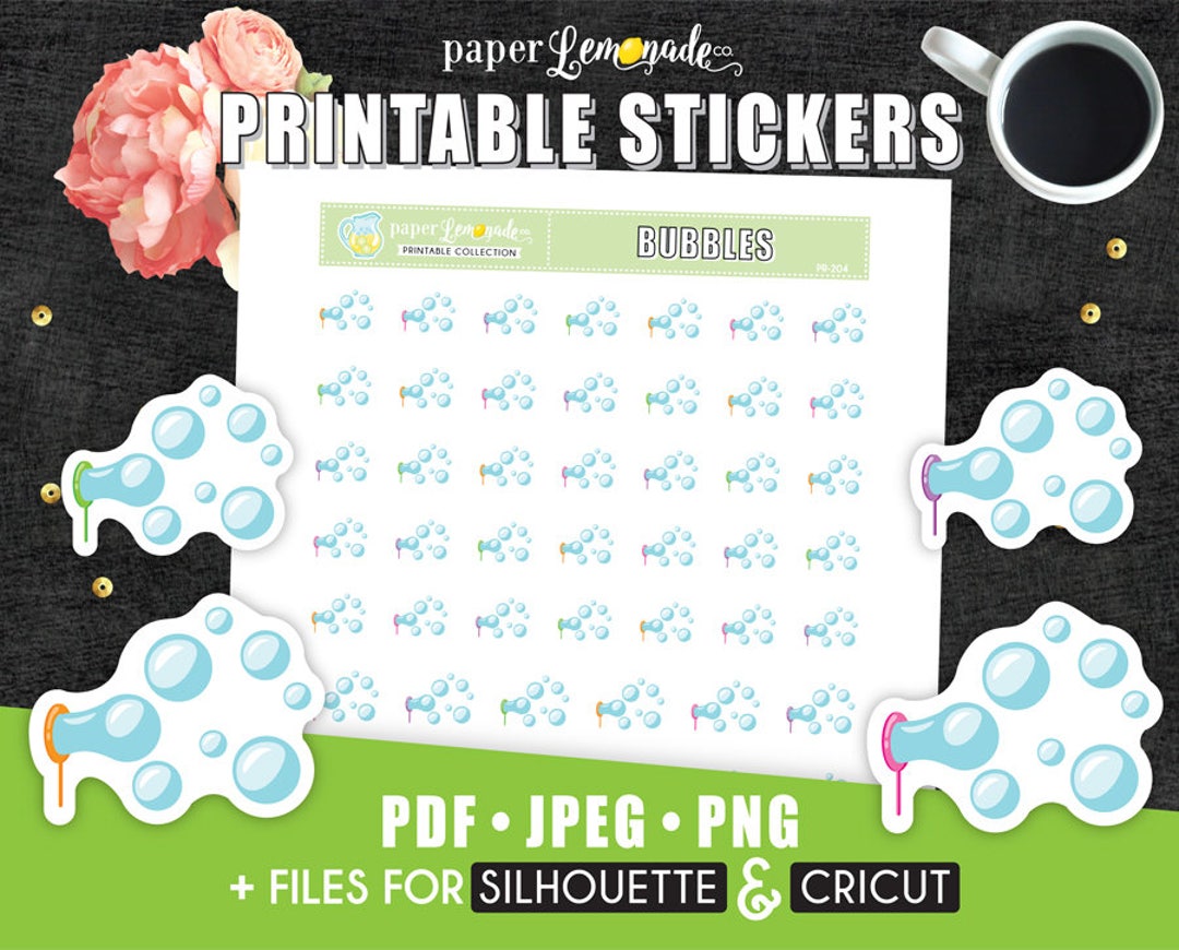 Printable Stickers Bubble Stickers Printable Blowing Bubble Stickers ...