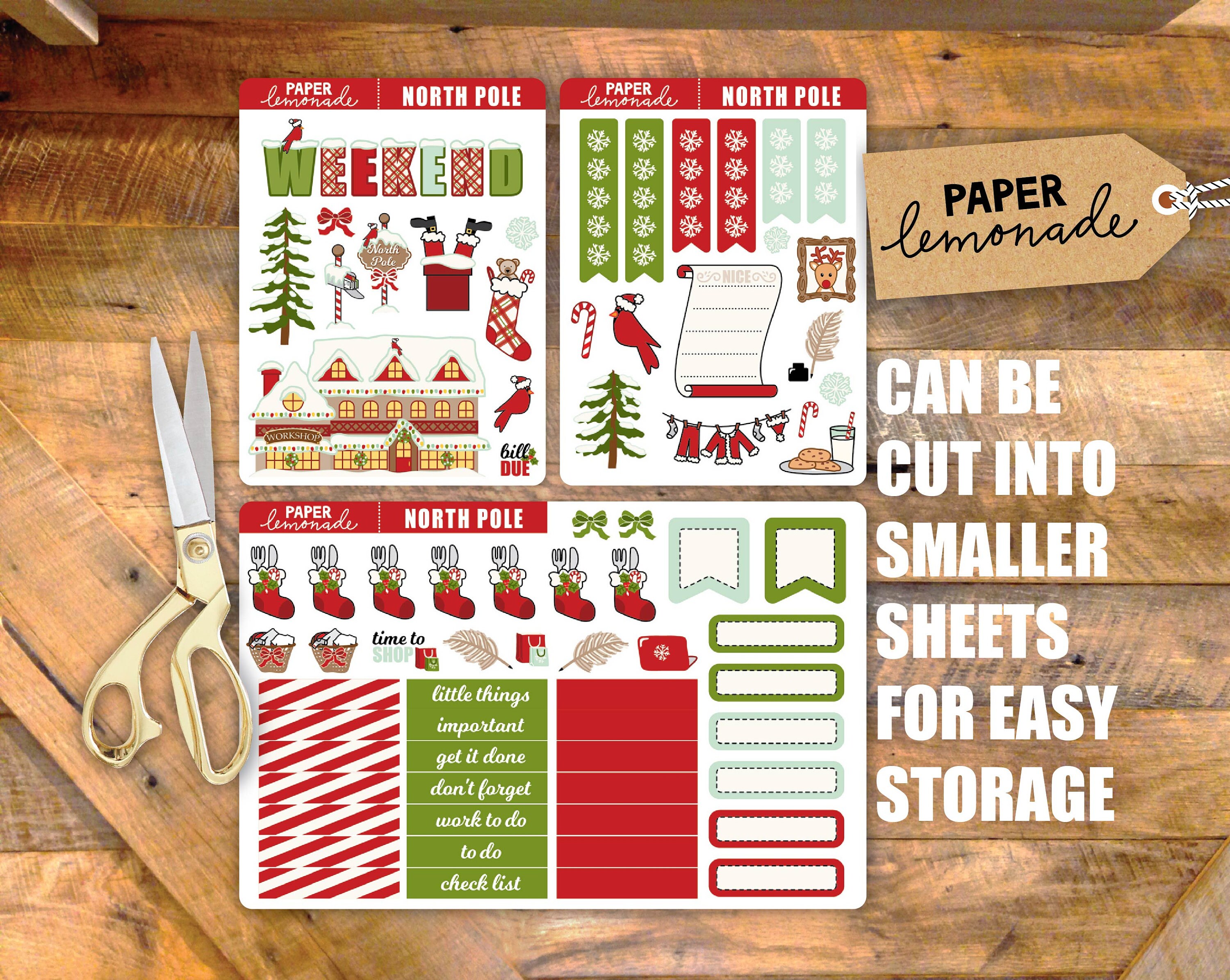 Christmas North Pole Printable Weekly Sticker Kit Santa in | Etsy