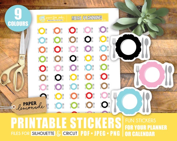 Printable Meal Planning Stickers for Your Planner | Etsy