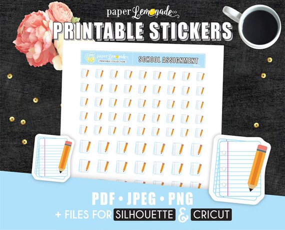 Printable Stickers School Assignment Stickers Homework | Etsy