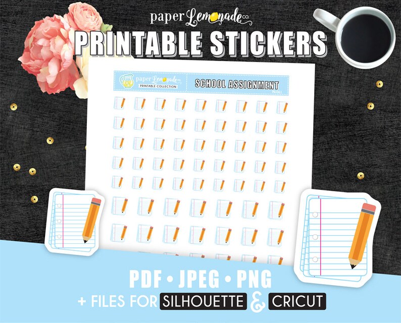 Printable Stickers School Assignment Stickers Homework - Etsy
