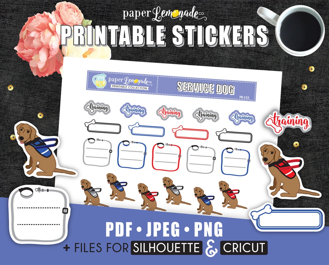 Service Dog Printable Stickers for Your Planner Travellers | Etsy