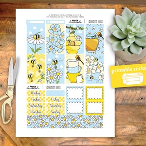 Printable Honey Bee Weekly Sticker Kit for Happy Planner Classic ...