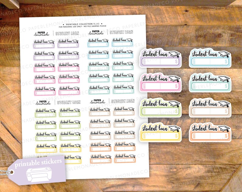 Student Loan Printable Stickers Payment Reminder for Your | Etsy