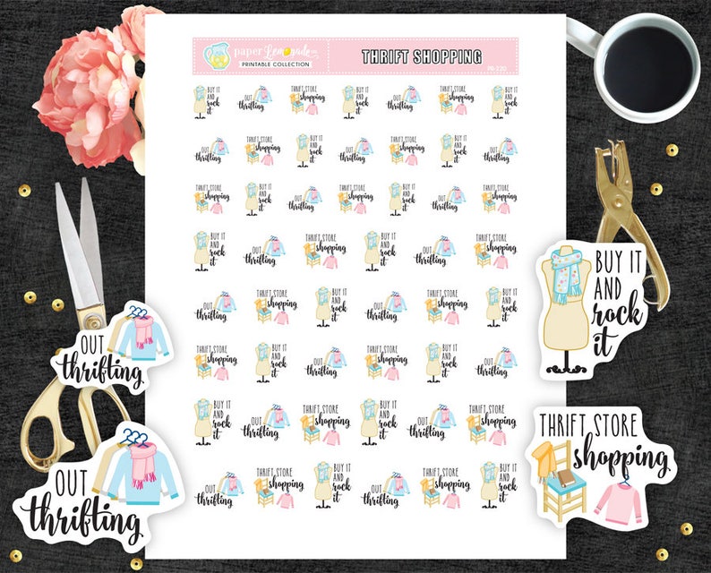 Printable Stickers Thrift Shopping Thrifting Stickers Thrift - Etsy