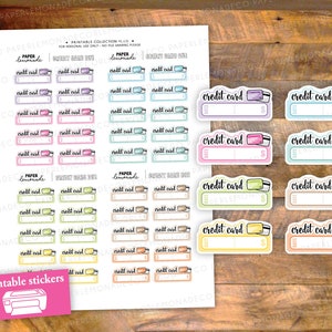 Credit Card Due Printable Stickers Payment Reminder for Your Planner ...
