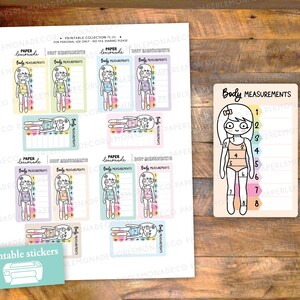 Body Measurements PRINTABLE Stickers for Your Planner or Notebook - Etsy