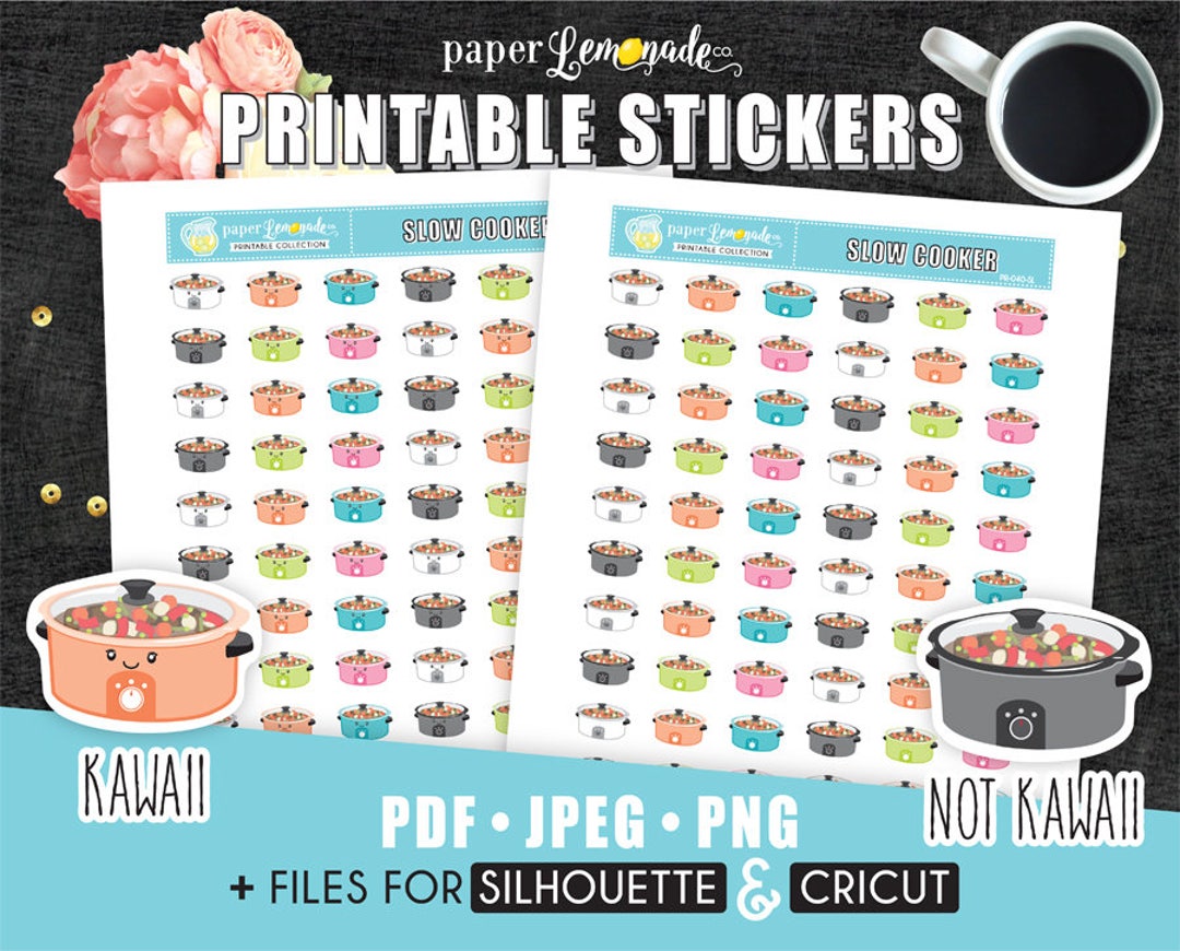 Printable Stickers Slow Cooker Printable Slow Cooker Sticker Printable ...