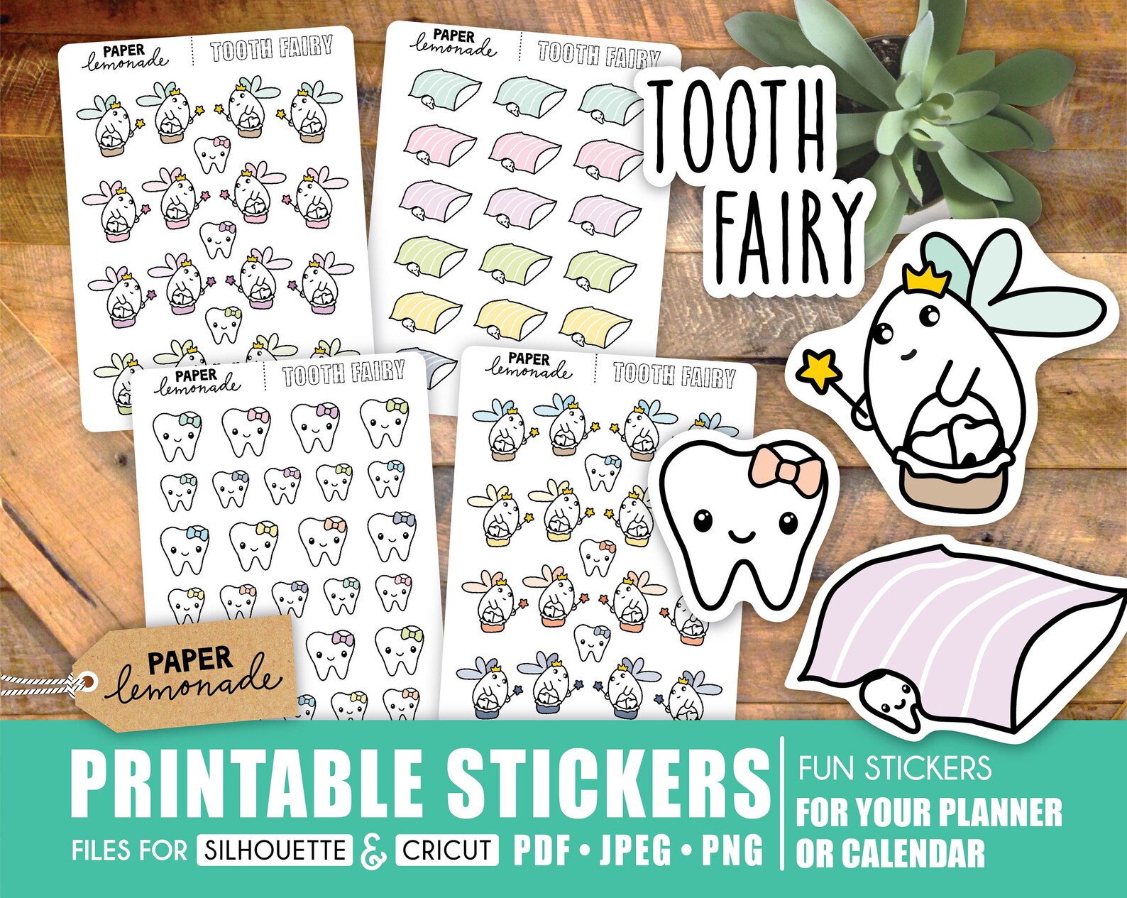 Printable Tooth Fairy Stickers Schmoo is the Tooth Fairy in | Etsy