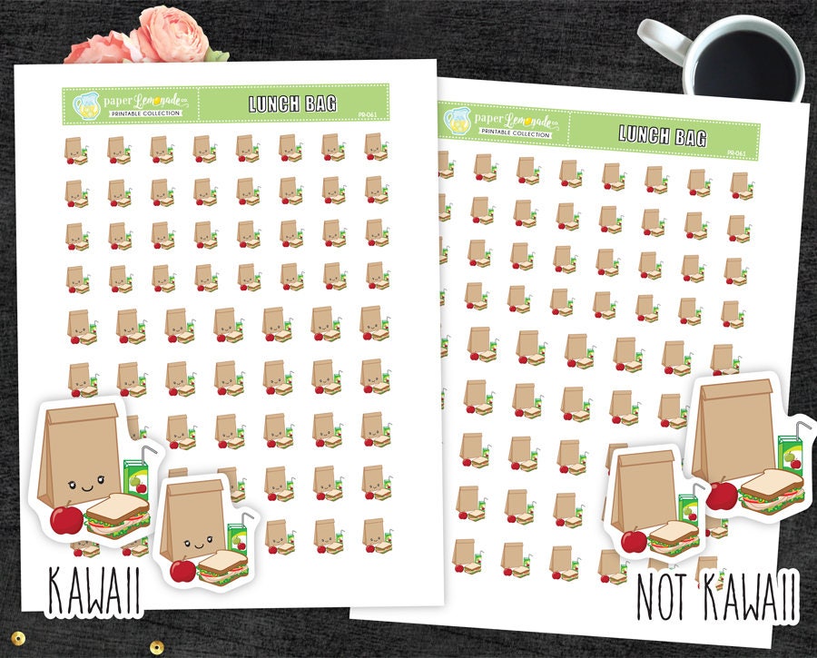 Printable Stickers Lunch Bag Stickers School Lunch Sticker Lunch ...