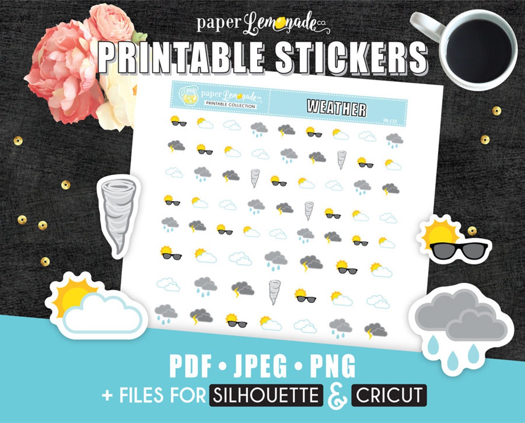 Printable Stickers Weather Stickers Printable Weather Forecast Stickers ...