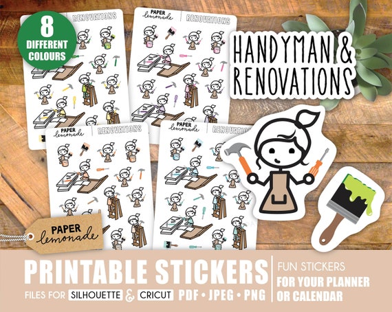 Handyman Printable Stickers Home Renovations Such as Painting - Etsy