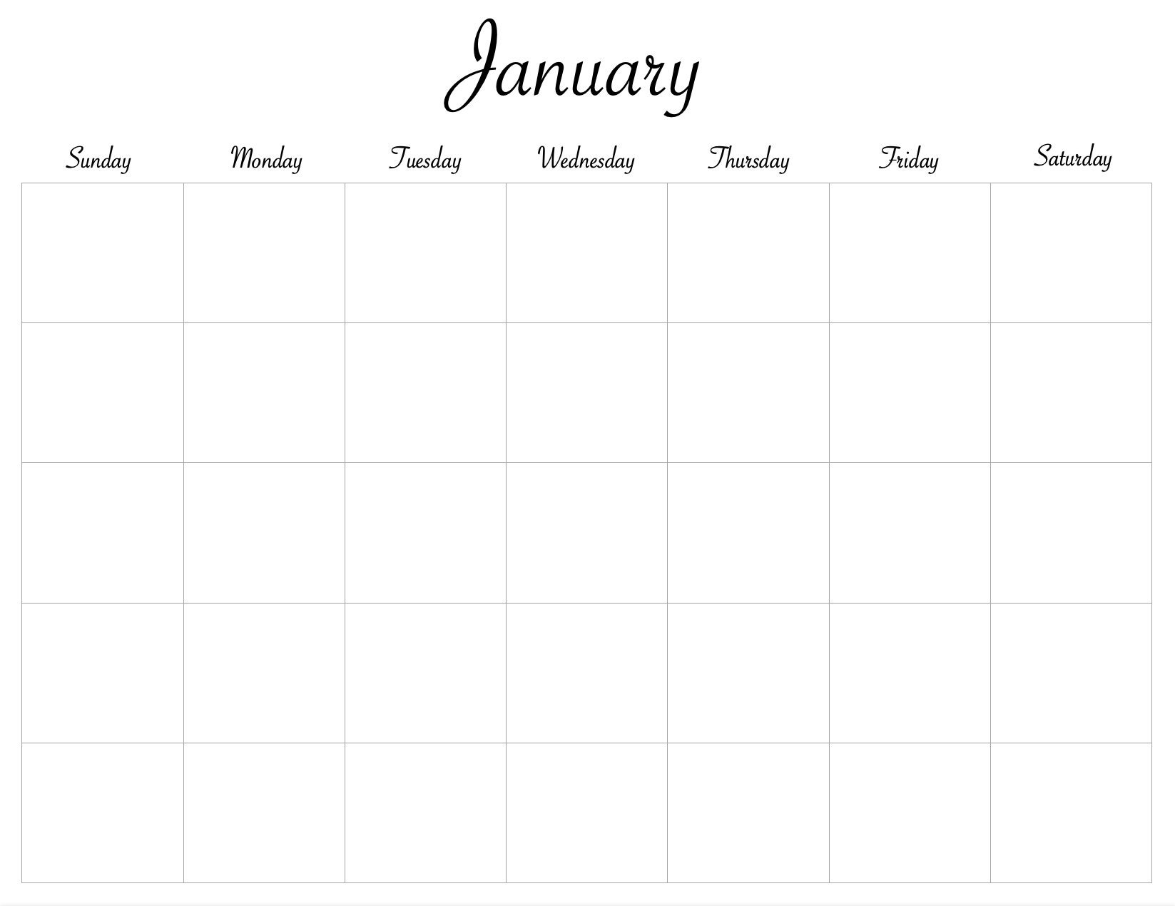 Printable Calendar- Digital Download - Editable - Etsy