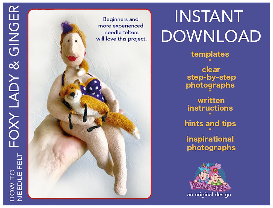 Needle Felted Tutorial, Foxy Lady, Needle Felted Templates, Needle ...