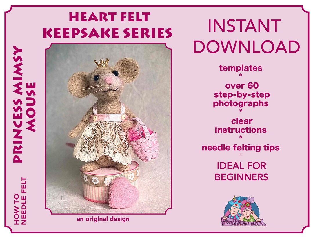 Needle Felted Mouse Tutorial, Beginner Mouse Tutorial, Heart Felt ...