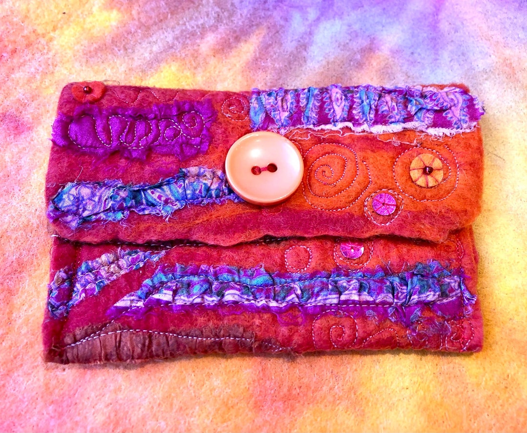 Textile Purse, Embroidered Purse, Ooak, Decorated Purse, Textile Bag ...