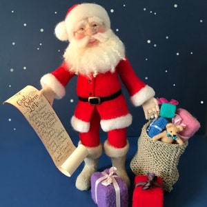 Needle Felting Tutorial, Needle Felted Santa Claus, Needle Felted ...