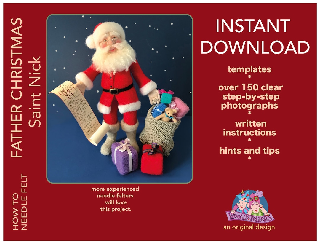 Needle Felting Tutorial, Needle Felted Santa Claus, Needle Felted ...