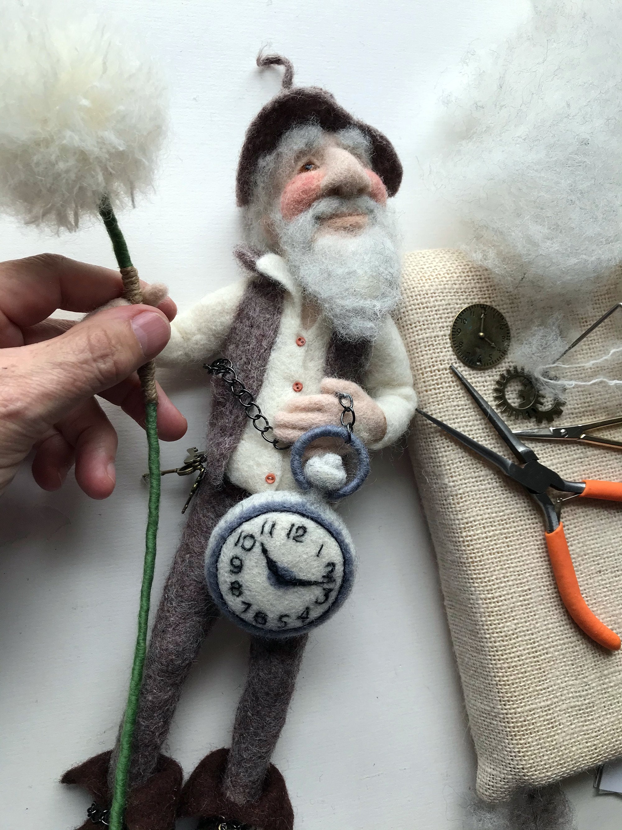 Needle Felting Tutorial Needle Felted Doll Father Time | Etsy