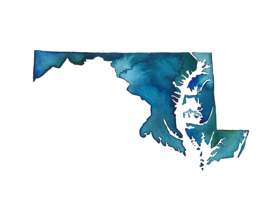 Maryland State Silhouette Heart at Home Made to Order - Etsy