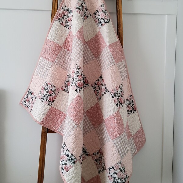Pink Baby Girl Quilt - Etsy